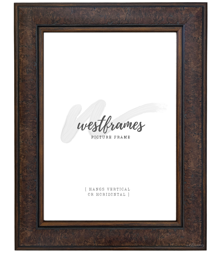 West Frames Marcello Rustic Distressed Walnut Brown Wall Picture Frame ...