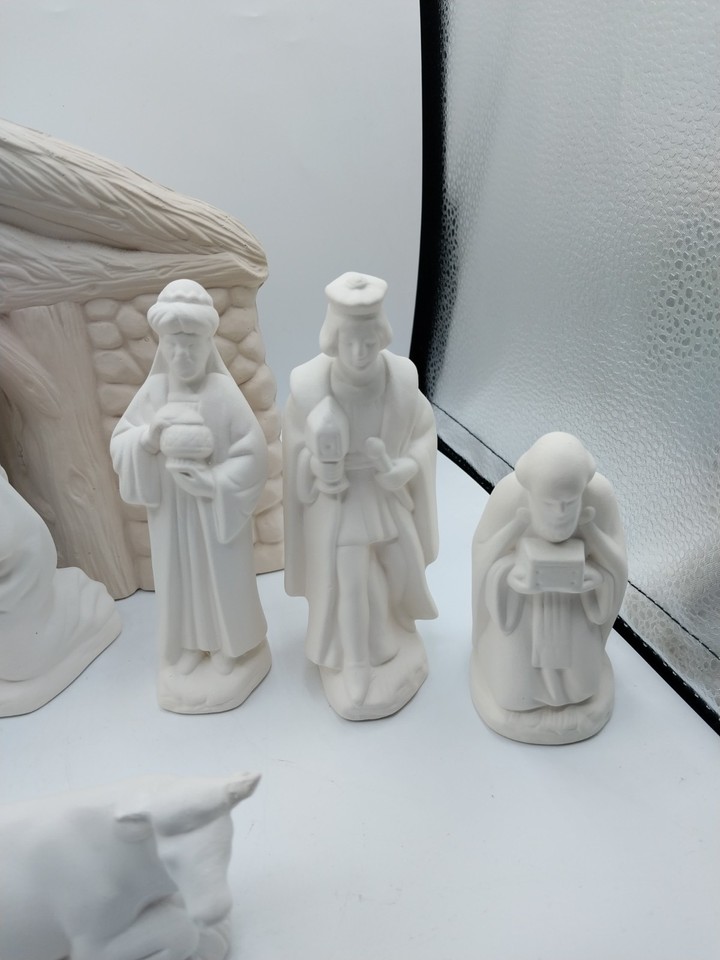 Nativity Set VTG 16 Pc Ceramic Unpainted Unglazed Holland, Macky Molds ...