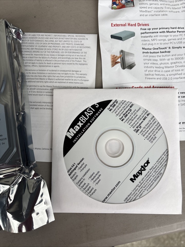 maxtor diamondMax +9 120g made In Singapore 3.5 series hard drive b100 ...