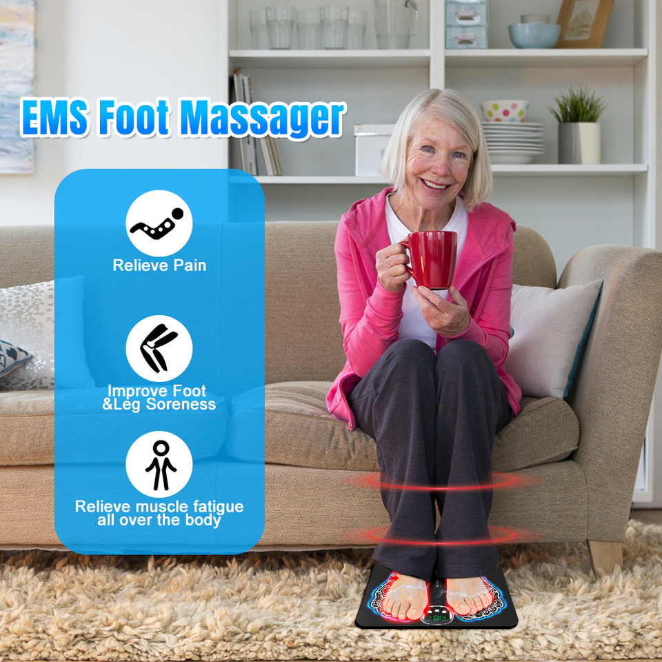 EMS Foot Massager Neuropathy Feet Mat for Circulation Pain Relief 19 ...
