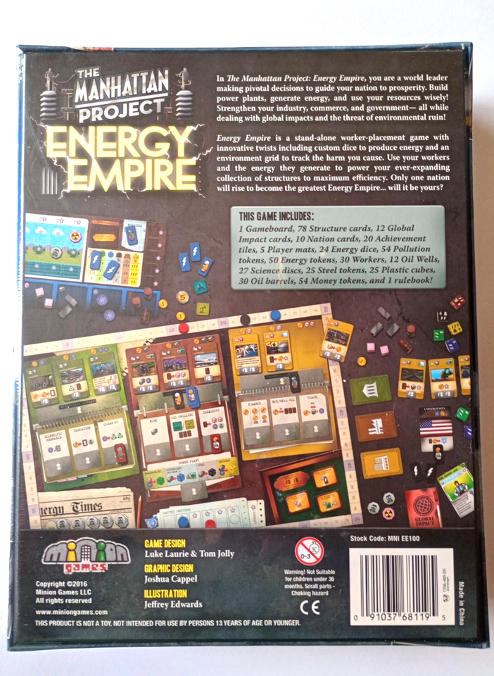 The Manhattan Project Energy Empire Board Game Minion Games New in ...
