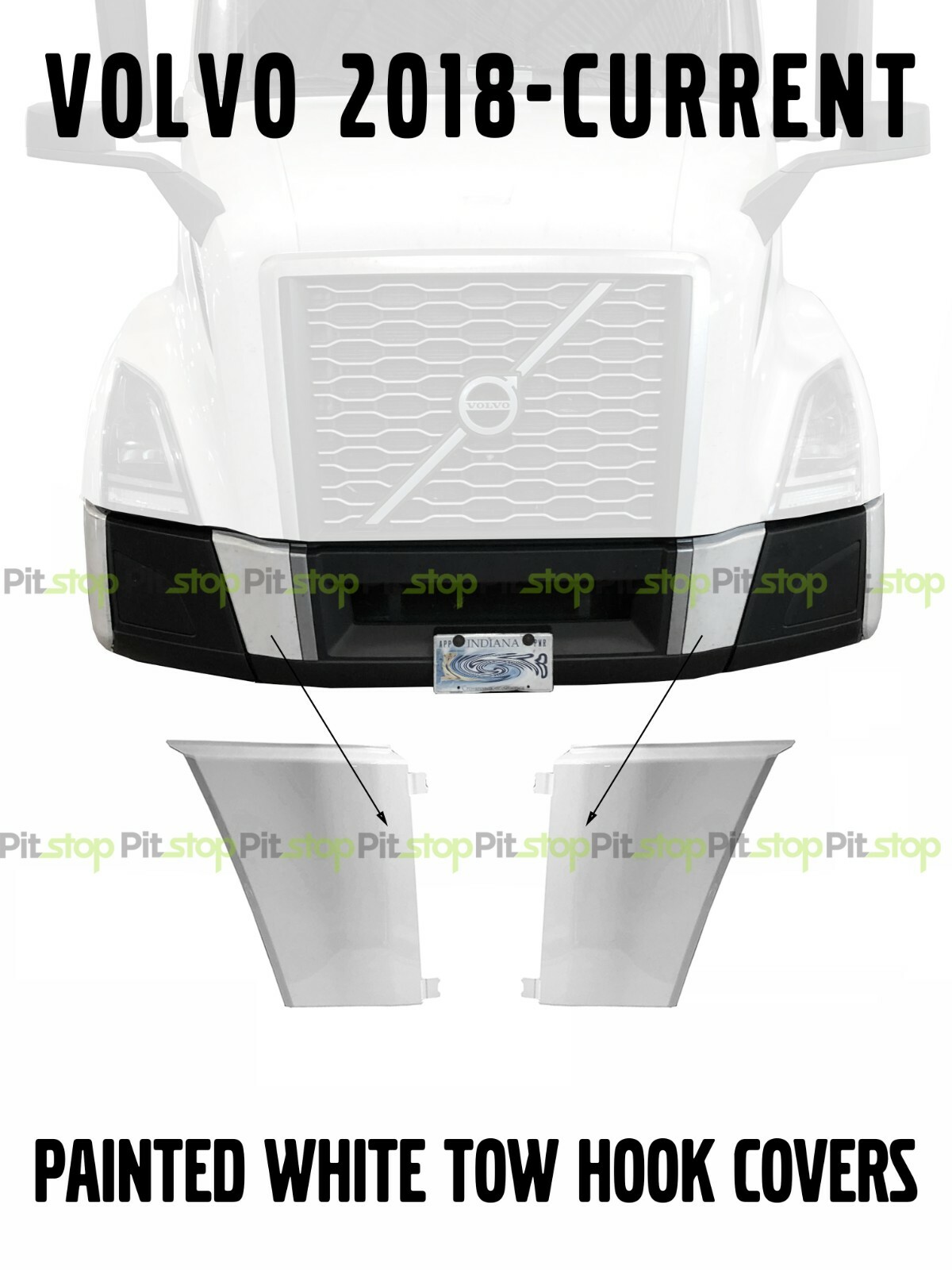 NEW Volvo VNL 2018 2019 2020 Bumper Cover Set Painted White Side Covers ...