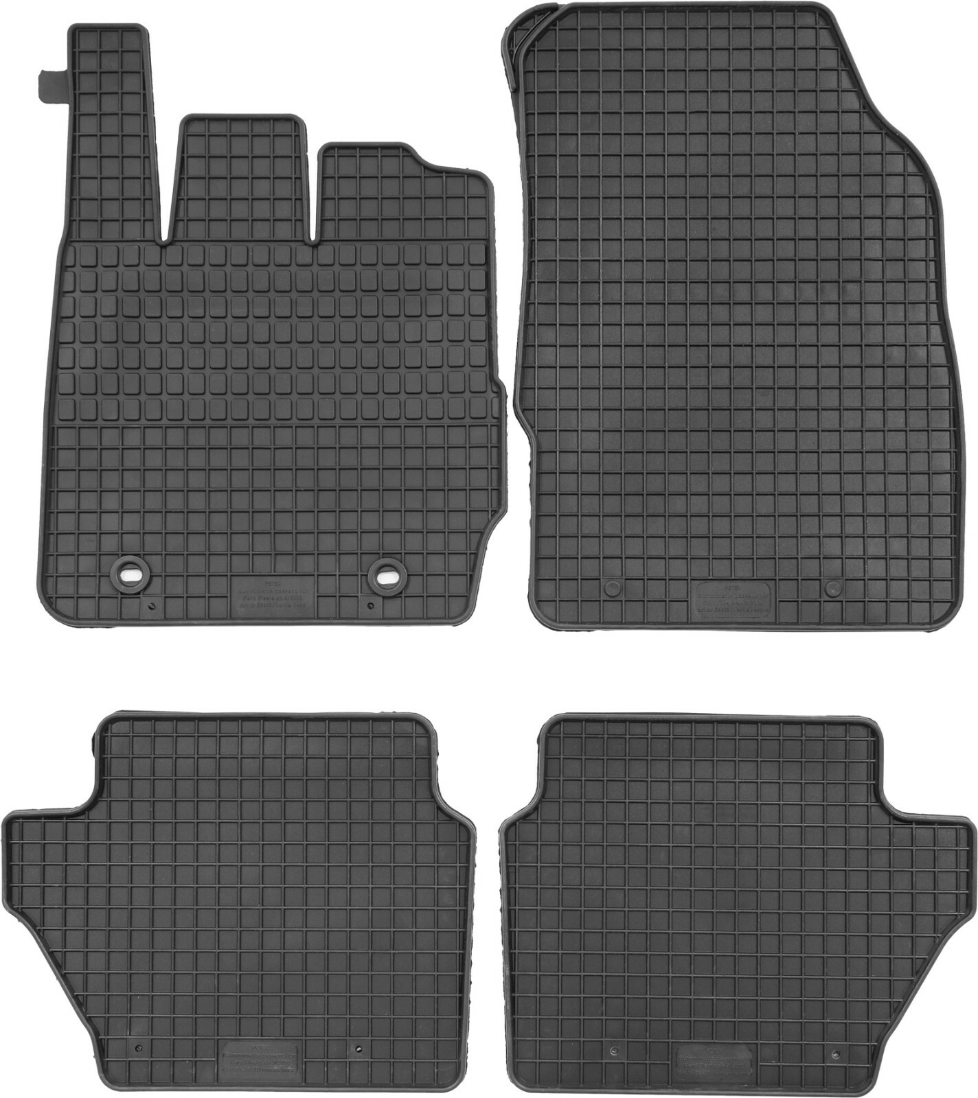 Gummimatten 4-Teile schwarz für Ford Fiesta ab 09/2008-01/2011 Passform ...