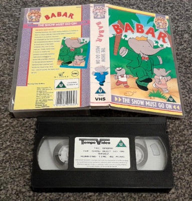 BABAR THE ELEPHANT BABAR THE SHOW MUST GO ON TEMPO PAL VHS VIDEO KIDS ...