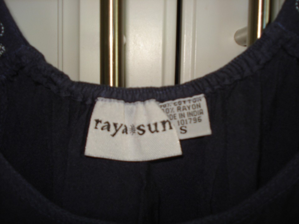 RAYA SUN Blue/White Embroidered Sleeveless SUNDRESS size: S | eBay