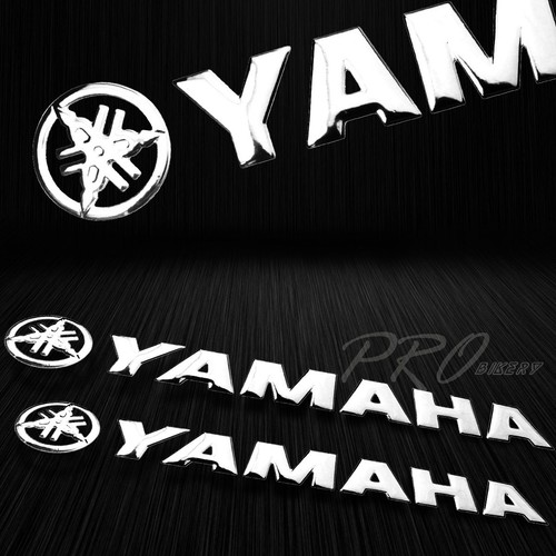 Sets Black Fuel Tank Pad+8" Chrome 3D Logo+Letter+for YZF-R1/R1S Emblem ...