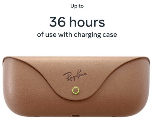 RAY-BAN Meta Charging Case For Smart Glasses Brown Leather Brand New ...