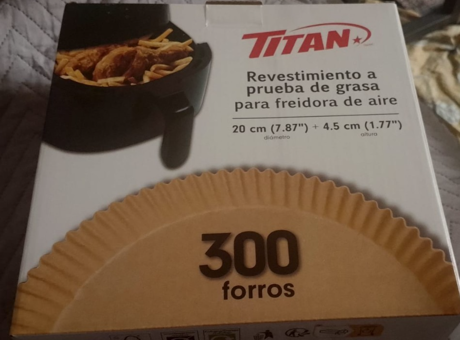 Titan Air Fryer Paper Tray Liners Greaseproof 20cm Round Disposable ...
