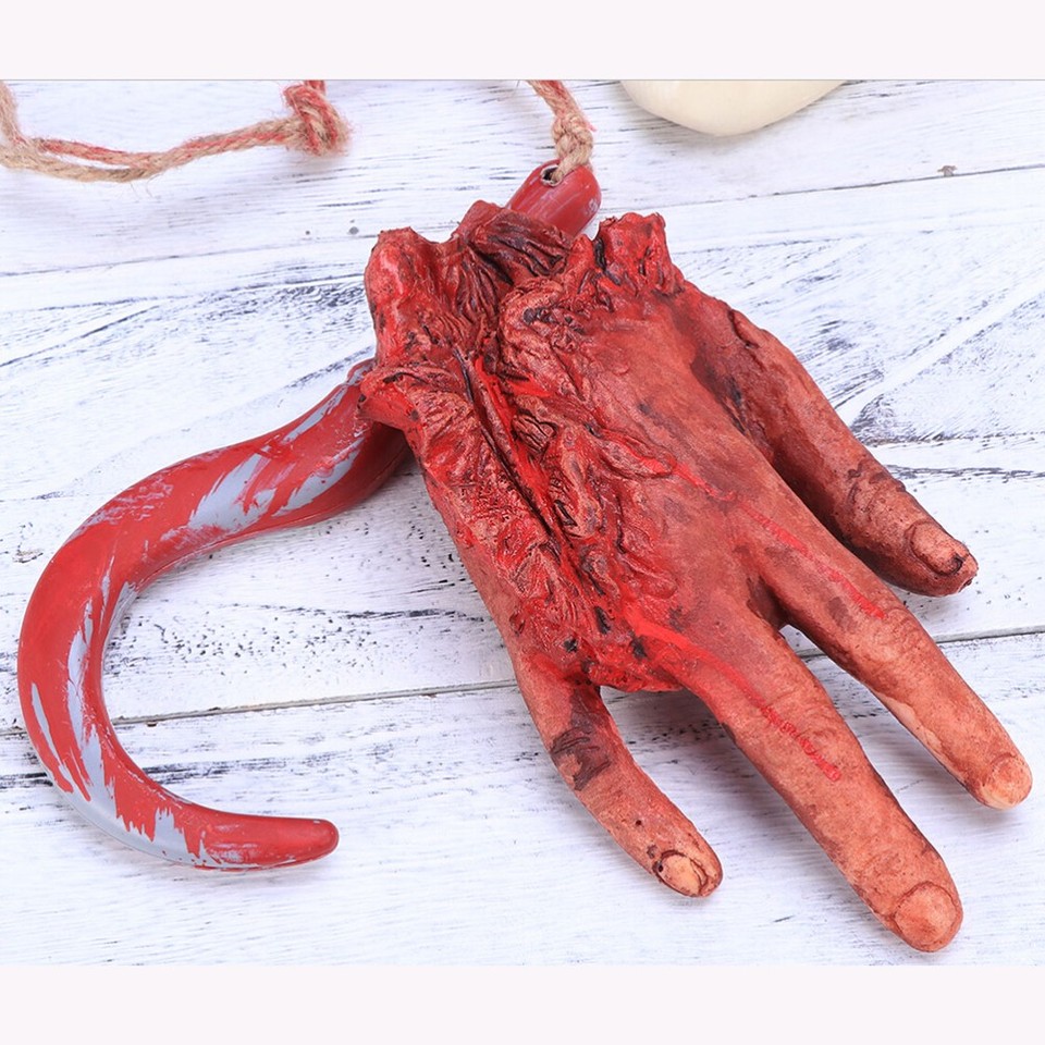 2 PCS Halloween Party Scary Decoration Bloody Props Hands Body Parts | eBay