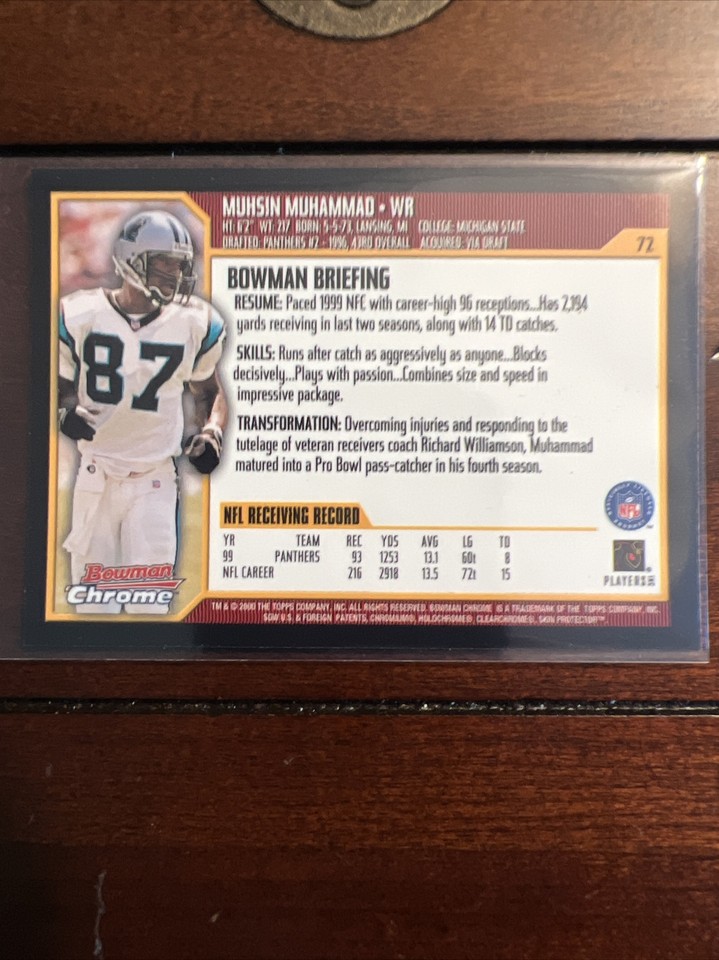 2000 BOWMAN CHROME REFRACTOR MUHSIN MUHAMMAD # 72 | eBay