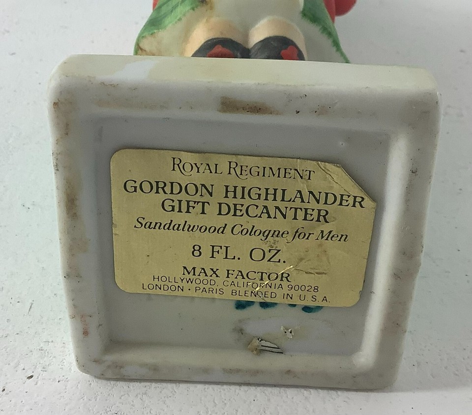 Max Factor Royal Regiment Gordon Highlander Bagpipes Decanter Cologne ...