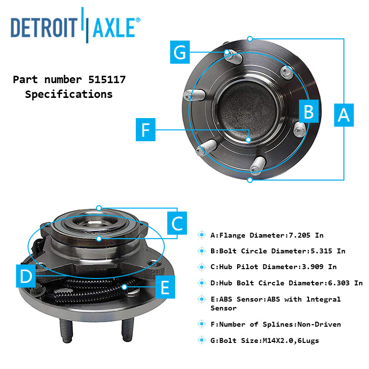 2WD Front Wheel Bearing Hub Assembly for Ford F-150 W/ABS | eBay