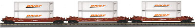 MTH Railking O Trains BNSF 3-Car Husky Stack Set 30-70127 | eBay