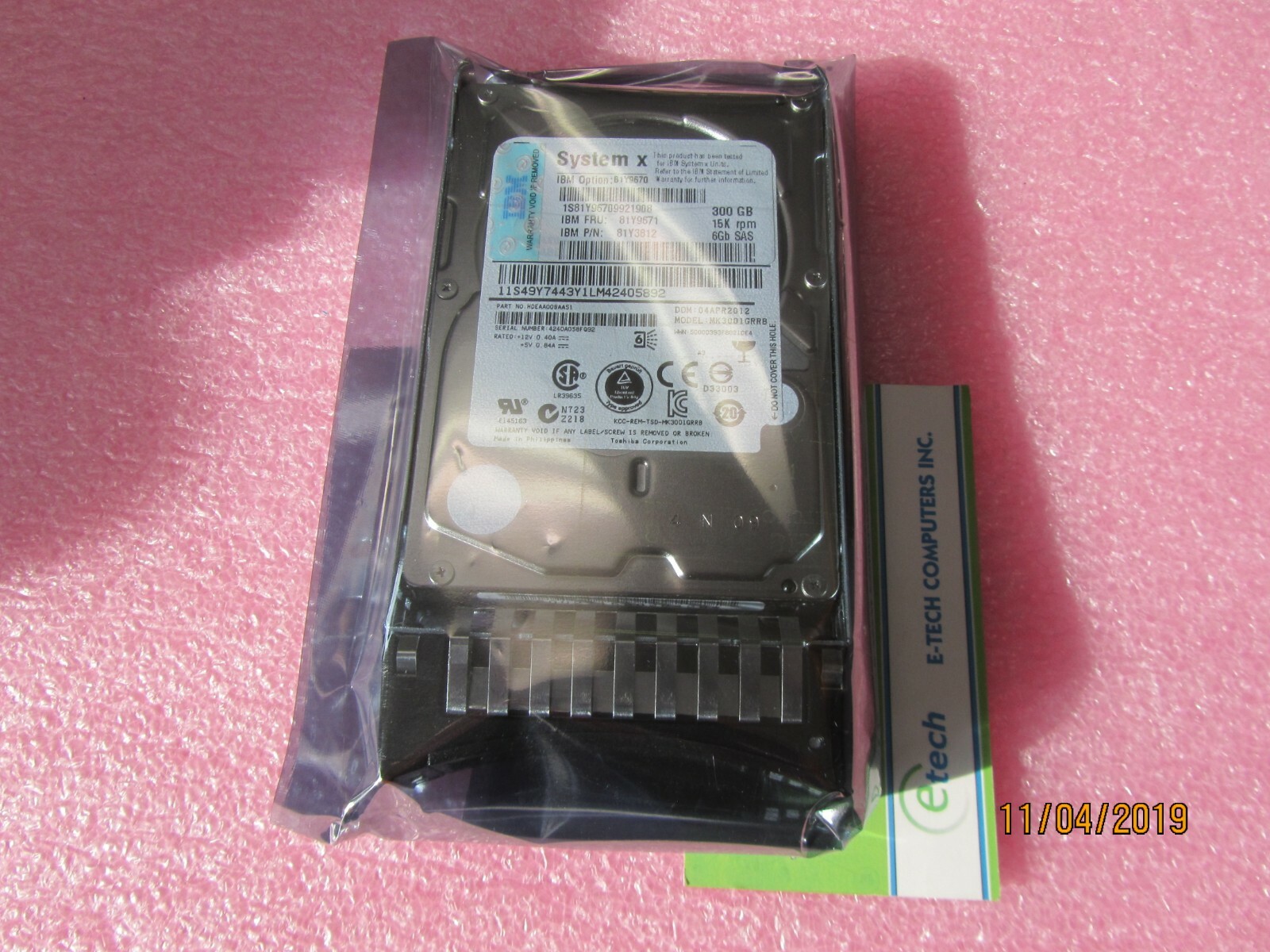 81Y9670 81Y9671- IBM 300GB 15K-rpm 6 Gbps SAS 2.5" HD x3650m3 x3650 m4 ...