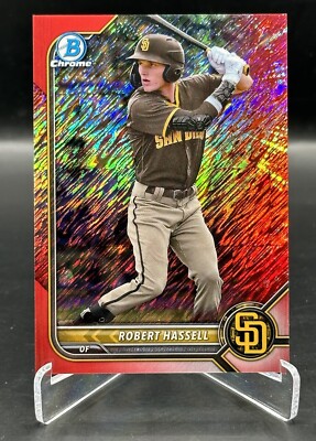 Robert Hassell III 2020 Bowman Chrome Red Shimmer Ref /10 Padres ...