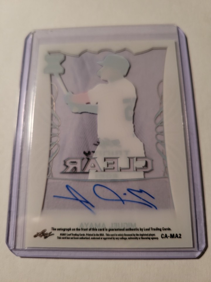 2021 Leaf Trinity Miguel Amaya Clear Auto Rookie Chicago Cubs RC CA-MA2 ...