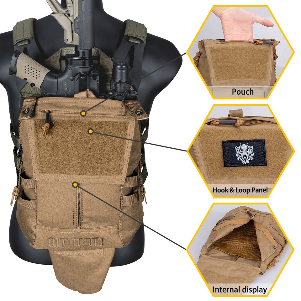 IDOGEAR Pack Zip-on Panel Plate Carrier Back Bag for CPC AVS JPC2.0 ...