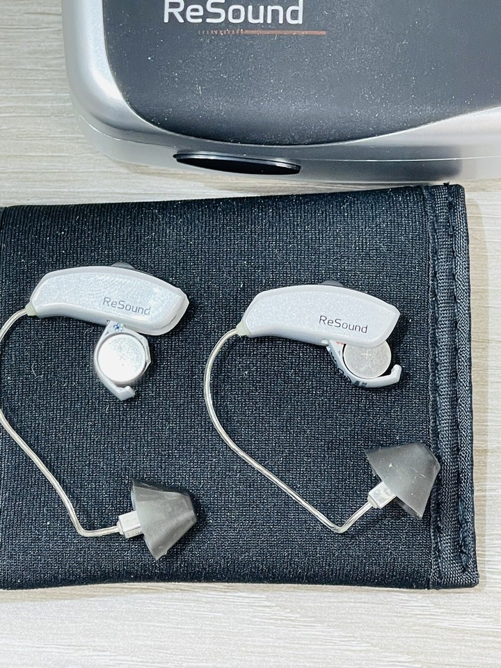 ReSound Hearing Aids Pair 01VE31200 W/ Resound Unite Batteries Manuals Cases | eBay