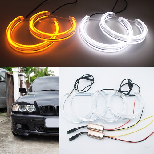 DTM Crystal LED Angel Eyes Dual Colors For BMW E36 E38 E39 E46 M3 HID ...