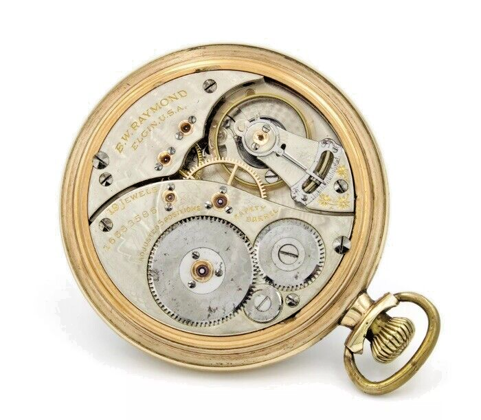 Elgin 1912 Two-Toned White-Face Manual Filigree Open-Face Pocket Watch ...