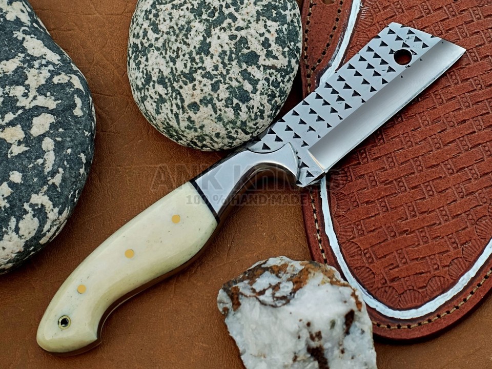 Custom Full Tang Bushcraft Skinning Knife Handmade Knife Bone Handle | eBay