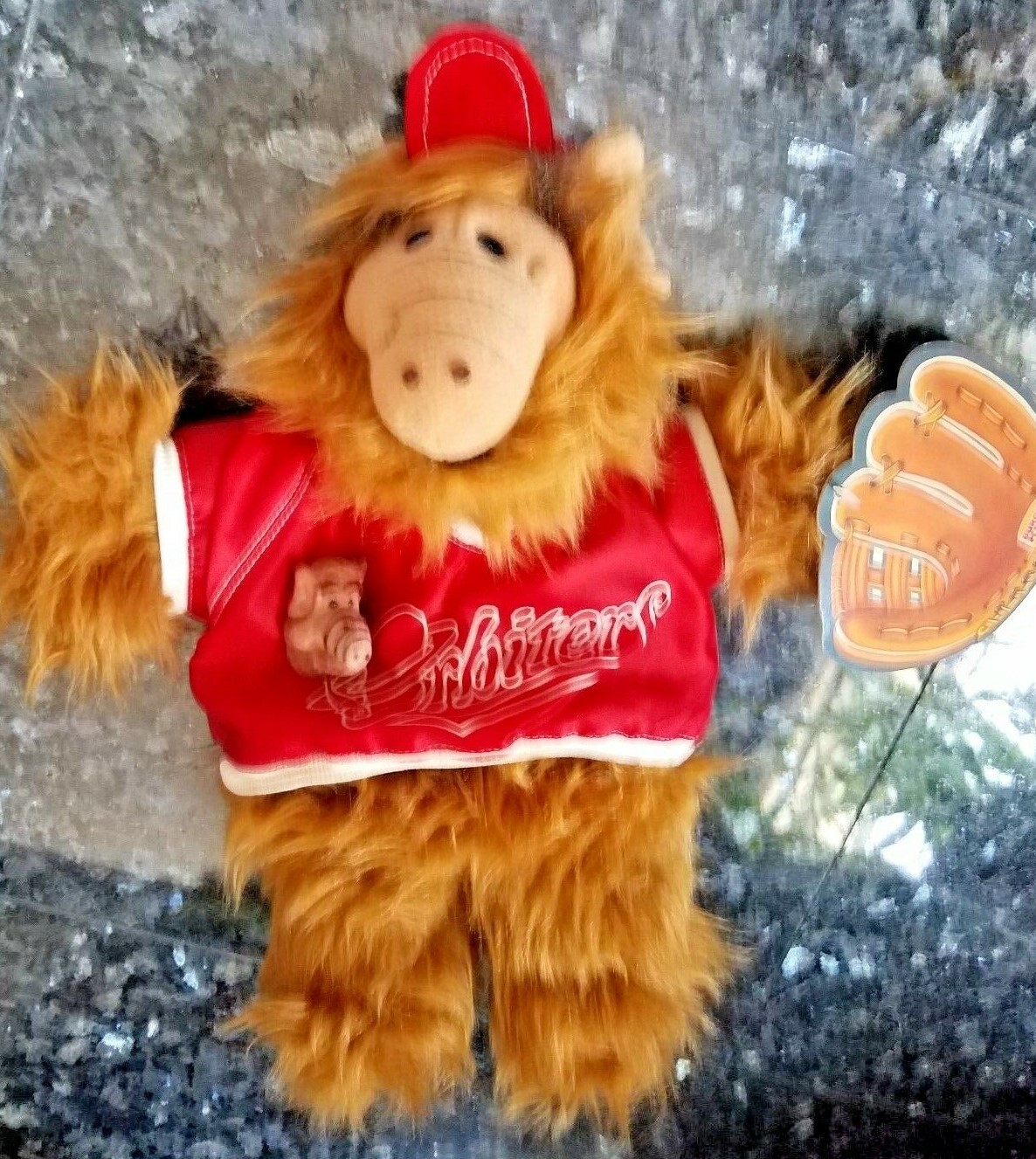 VINTAGE ALF PLUSH PIN TIE CLIP ON & ALF TOY (LOT of 2) RUSS BASEBALL ...