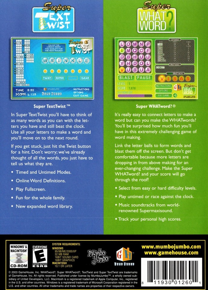 Text Twist + What Word GameHouse PC Games WIN 11 / 10 / 8 / 7 | eBay