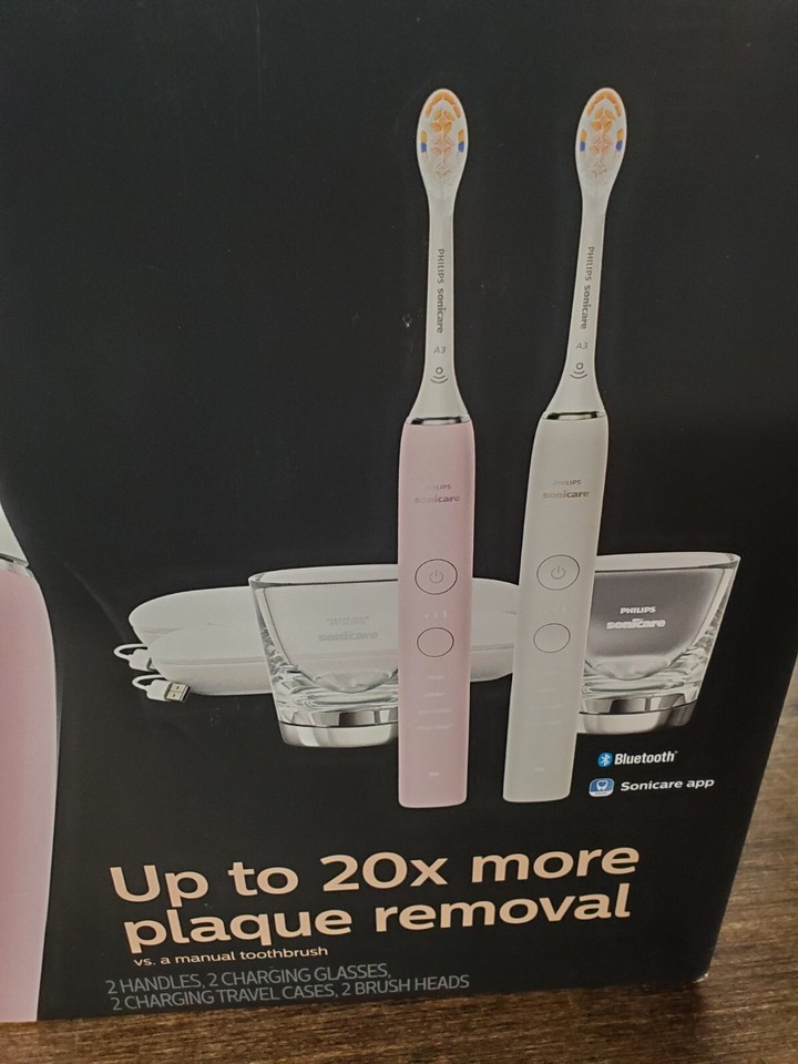 2 Pack- Philips Sonicare DiamondClean Electric Toothbrush Pink/White ...
