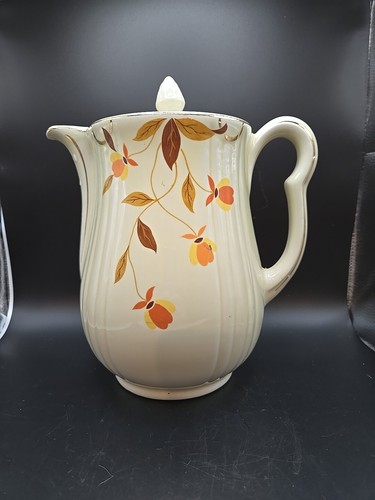 Hall Autumn Leaf, Mary Dunbar Jewel Tea/Coffee Pot w Lid Gold Trim ...