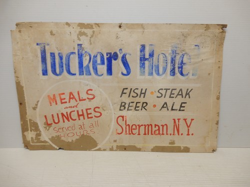 ANTIQUE ORIGINAL TROLLEY STREET CAR ADVERTISING SIGN SHERMAN NY | eBay