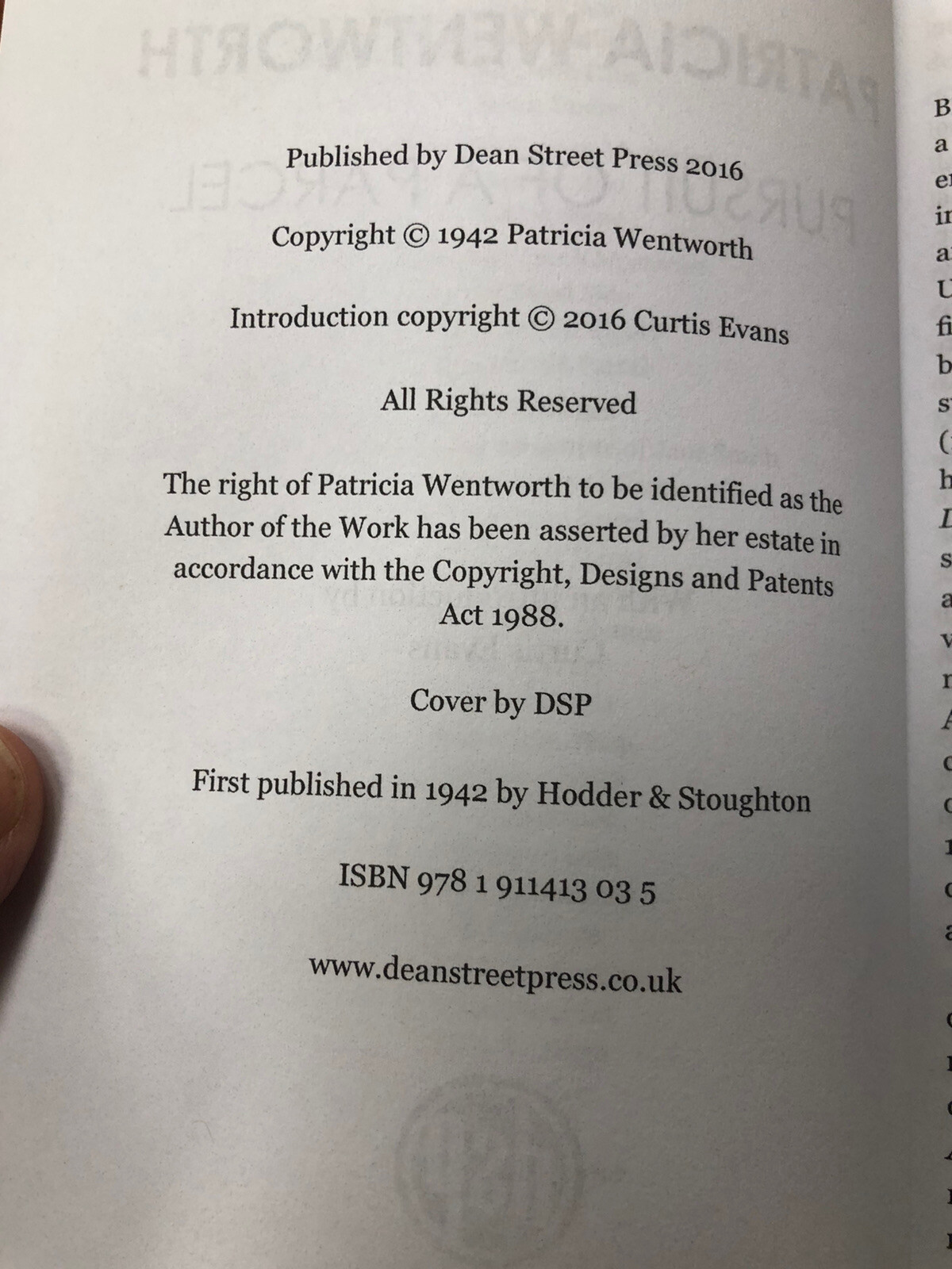 Pursuit Of A Parcel An Ernest Lamb Mystery by Patricia Wentworth ...