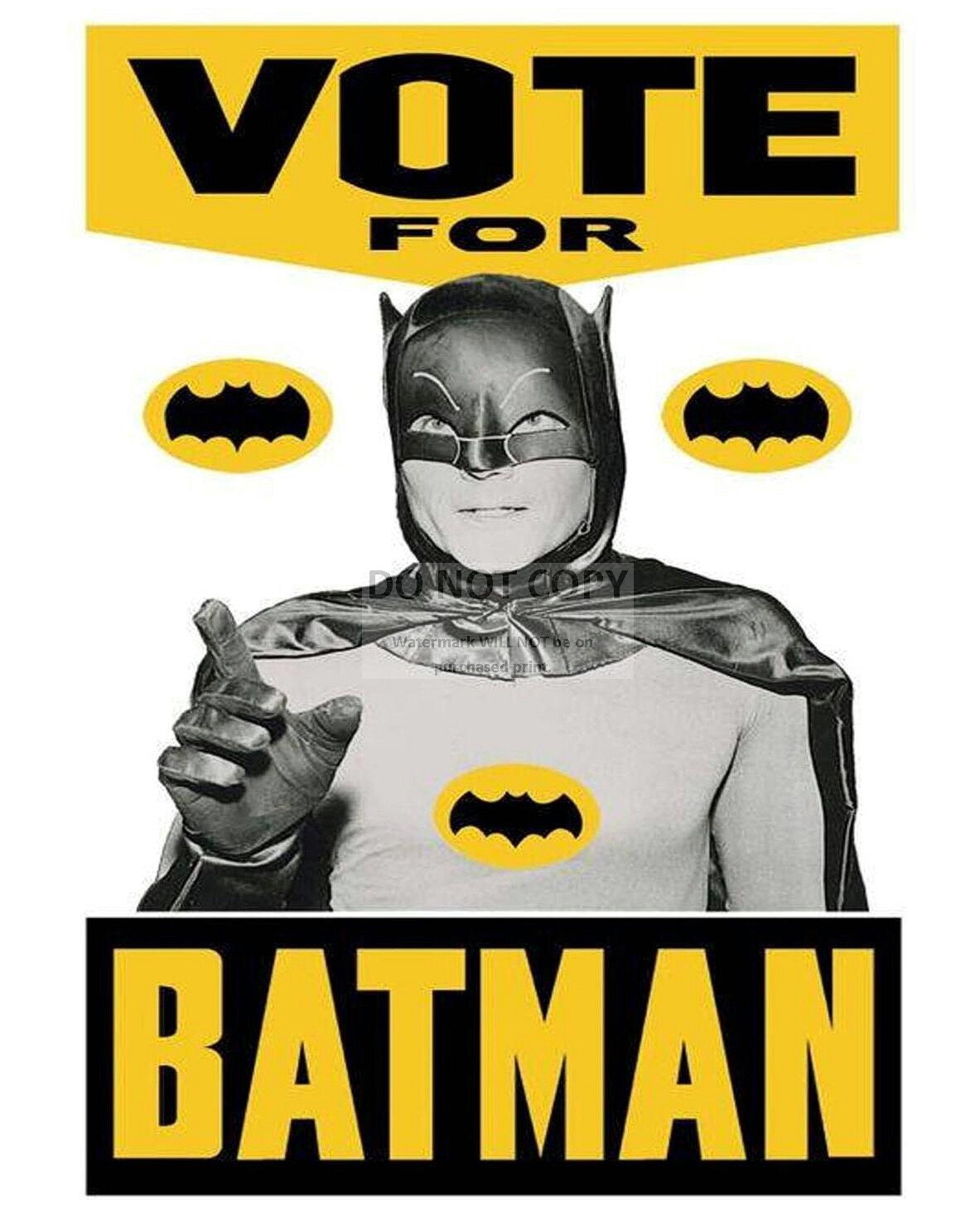 ADAM WEST IN A "VOTE FOR BATMAN" ELECTION POSTER - 8X10 PUBLICITY PHOTO ...