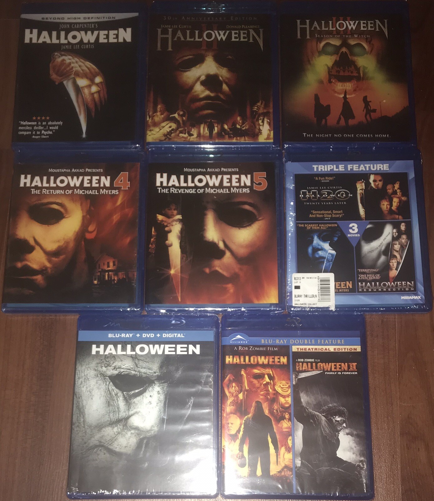 HALLOWEEN COMPLETE COLLECTION BLU RAY NEW! CURSE H20 RESURRECTION + ROB ...