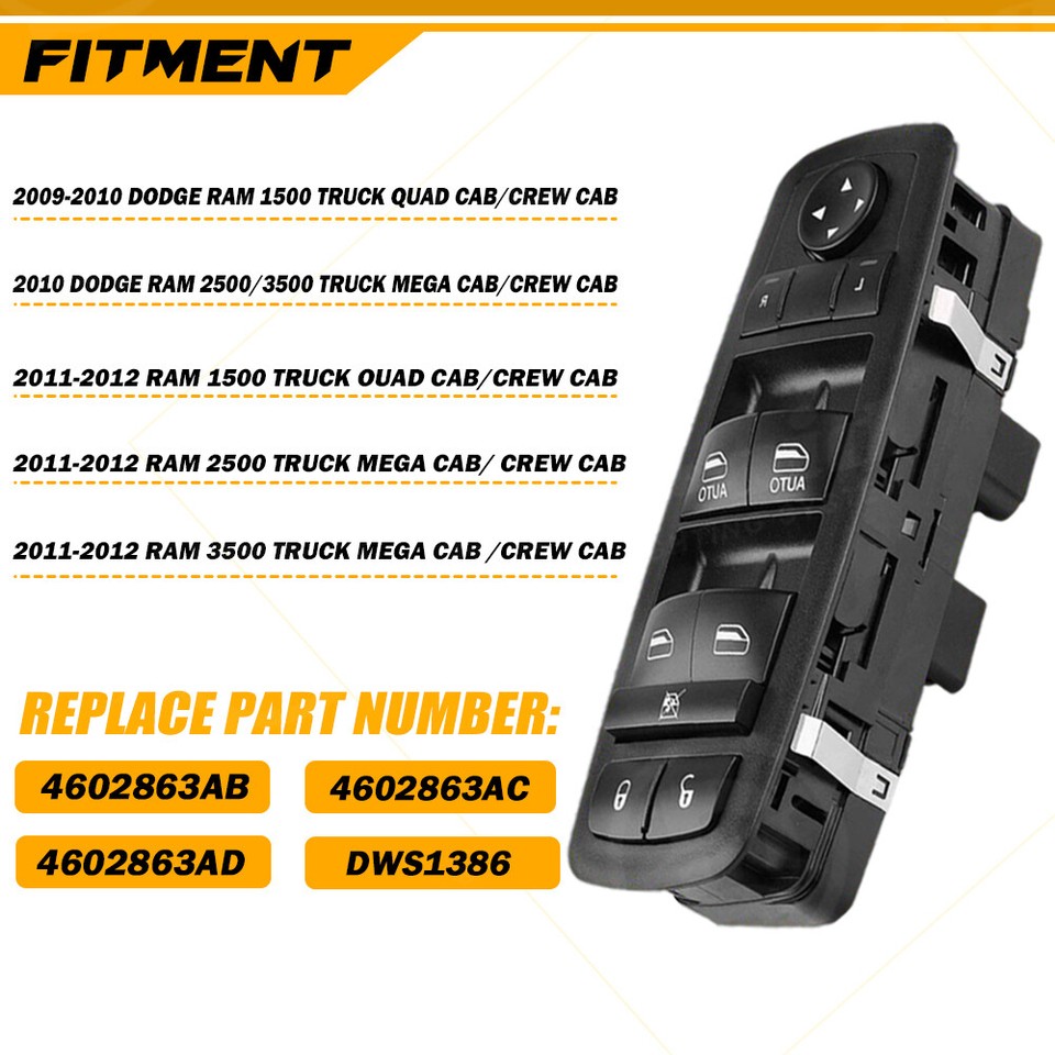 Master Power for Switch Window Dodge Ram 2500 1500 3500 2009-2012 ...