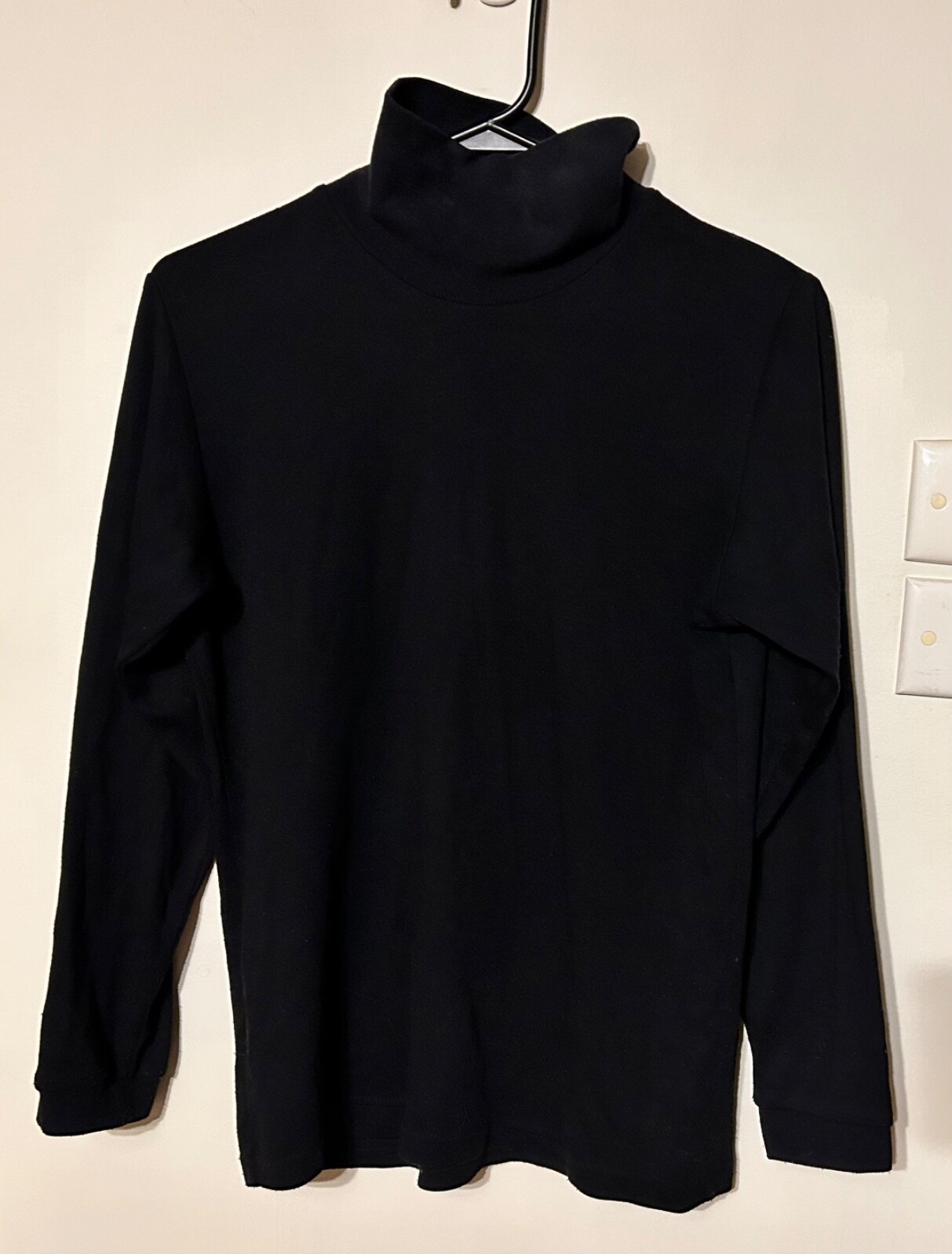 Retro black turtle neck/ skivvy top, long sleeve, stretch, size 10 | eBay