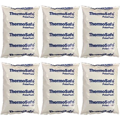 ThermoSafe Polar Pack Gel Freezer Cold Ice, (8"x5.5"x0.5") Lot of 6 ...