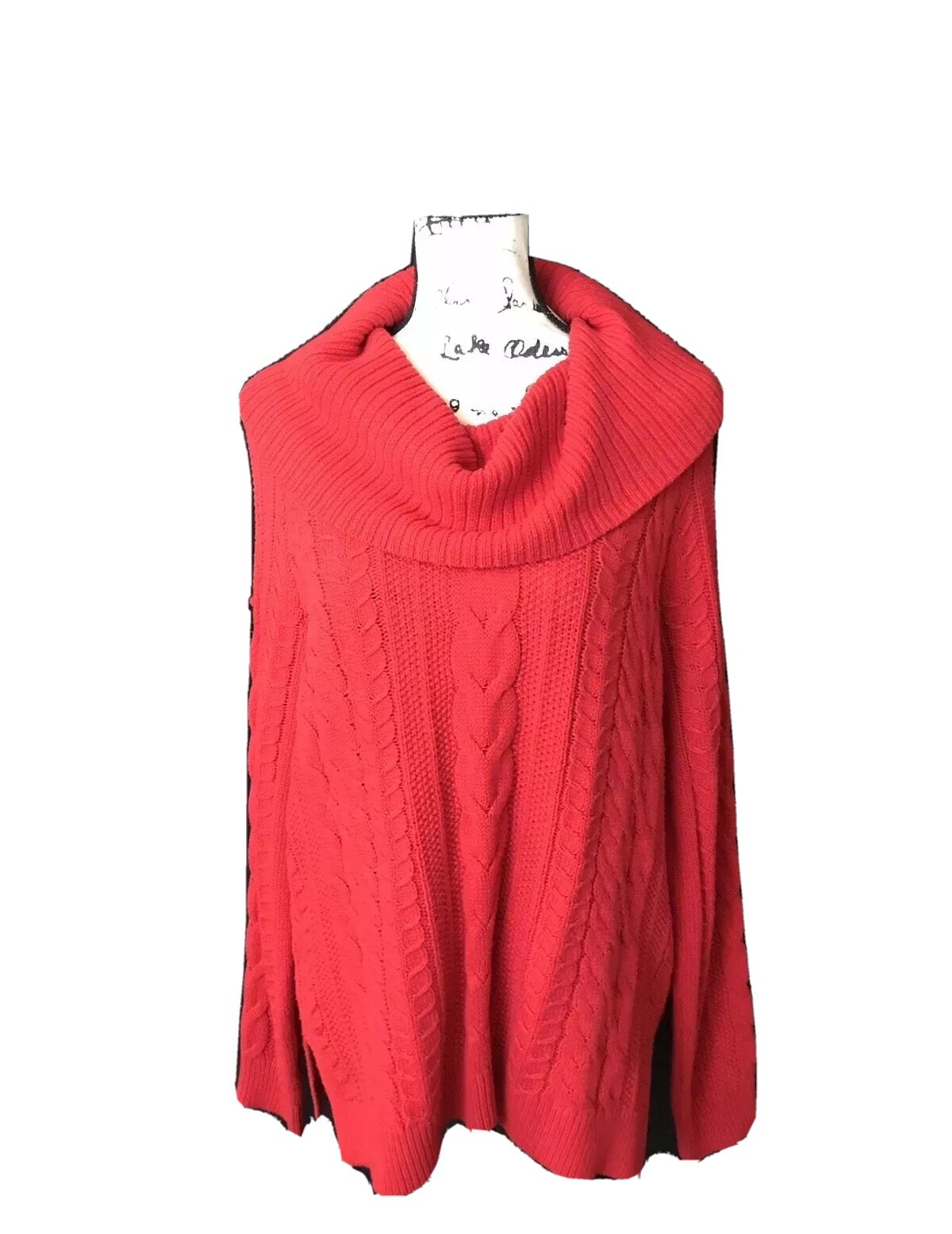 Crown & Ivy Womens Sweater 3X Plus Red Cold Shoulder Valentine’s Day ...