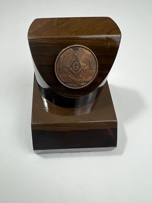 Vintage Mason Masonic Freemason Office Desk Plaque Decoration Token ...