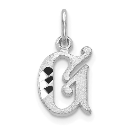 10k White Gold Diamond-cut Initial G Charm | eBay