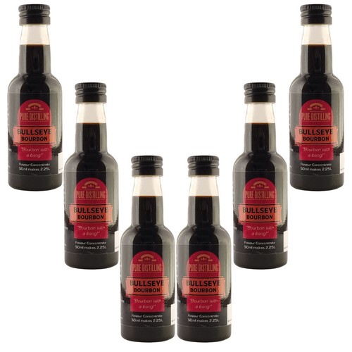 6 x Pure Distilling Bullseye Clone of Bullit Bourbon Essence 50ml Home ...