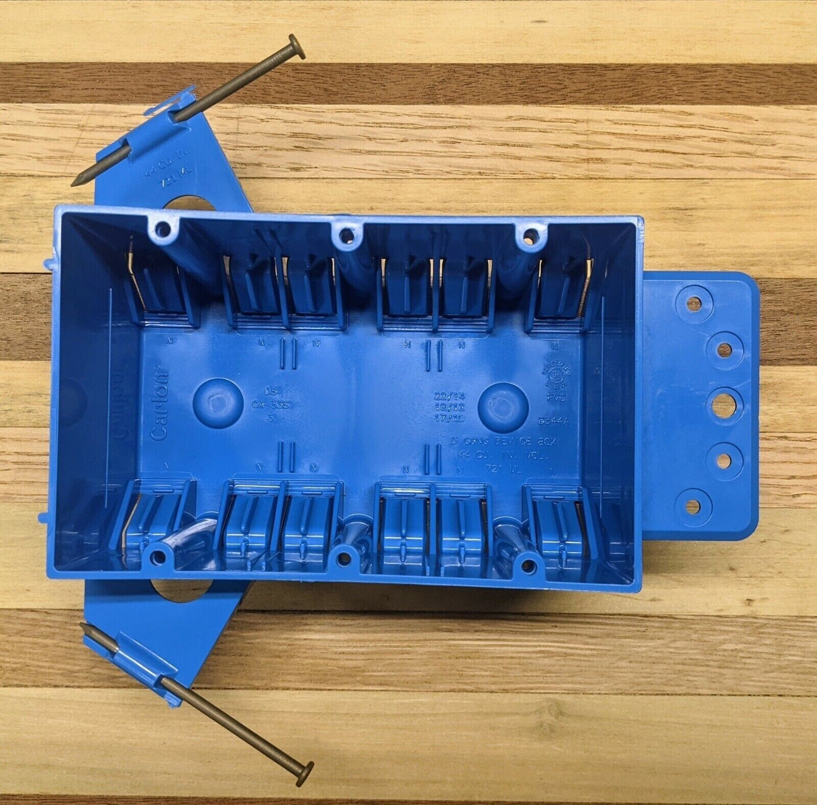 1 PACK B344A Carlon 3-Gang 44 Cubic Inch New Work PVC Electrical Outlet ...