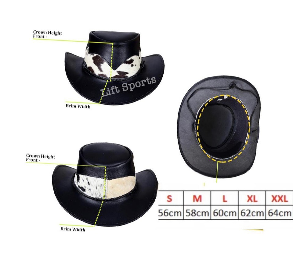 Men's Black Cowboy Hat Western Original Genuine Buffalo Hair Skin ...