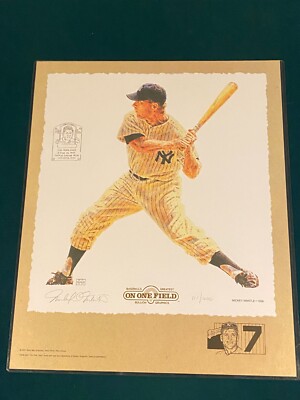 Mickey Mantle New York Yankees Lithograph Artist Michael Mellett Signed ...