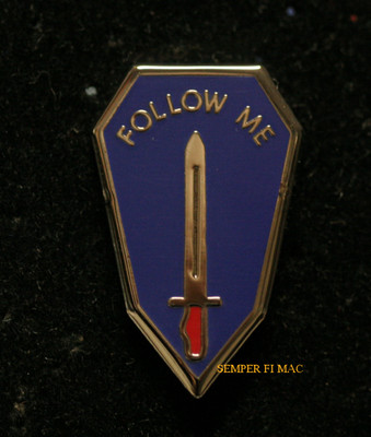 INFANTRY SCHOOL HAT PIN US ARMY FOLLOW ME FORT BENNING 192 193 198 ...