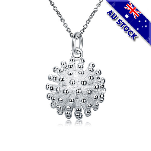 Classic Sterling Silver Filled Fireworks Flower Pendant Necklace | eBay
