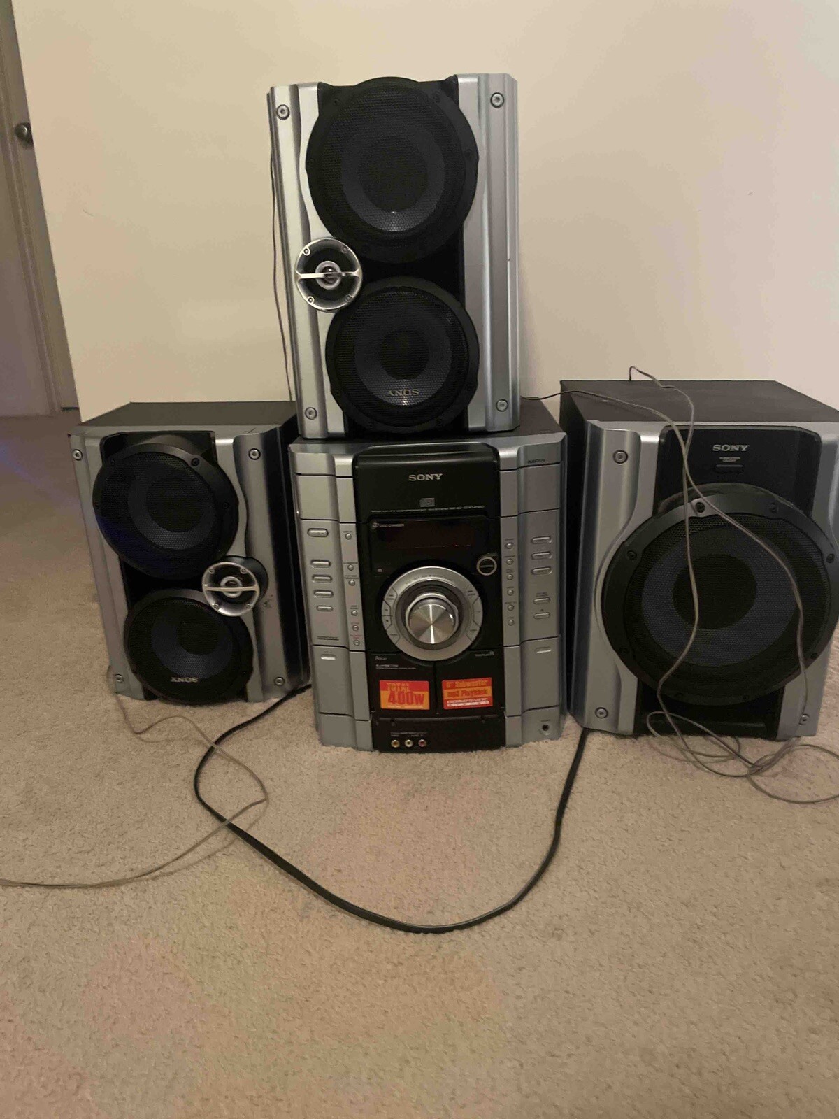 Sony MHC-GX45 Compact Hi-Fi Stereo System AM/FM/Cassette/3-CD W Remote ...