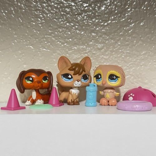Littlest Pet Shop Pet Training Park - Sportiest Dog, Fox, Owl #673-675 ...
