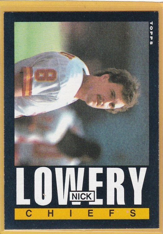1985 TOPPS FOOTBALL NICK LOWERY #277 CHIEFS EXMT *88389 | eBay