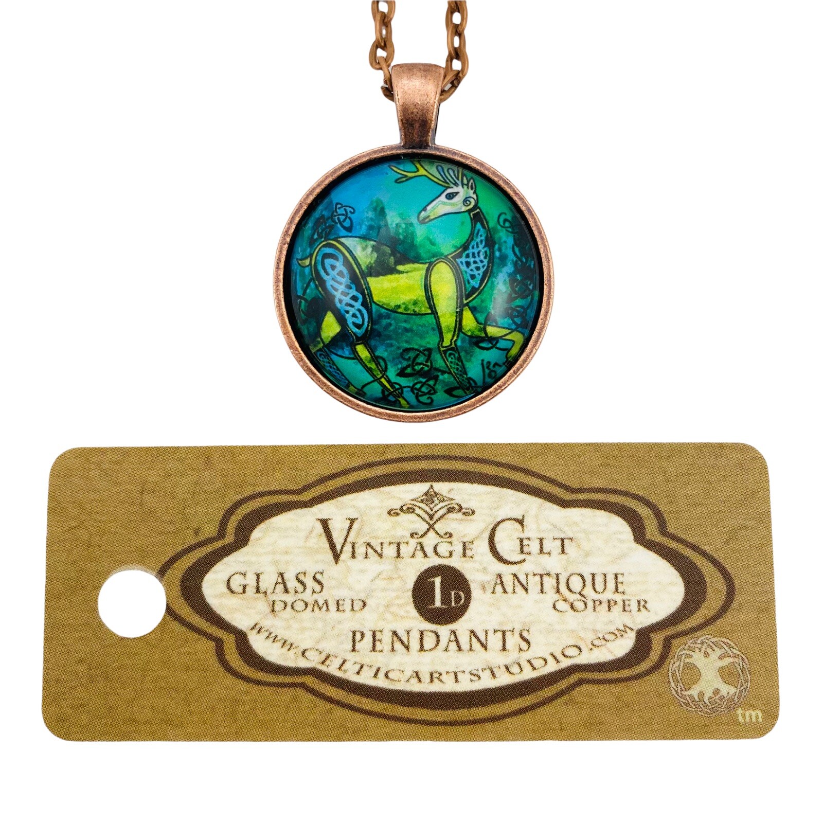 JEN DELYTH Celtic Herne Stag Pendant Necklace 24" Chain NEW with Gift ...