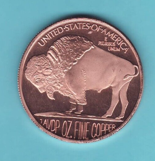 Silvertowne BUFFALO - INDIAN 1 oz Copper Round Coin RARE 75th ...